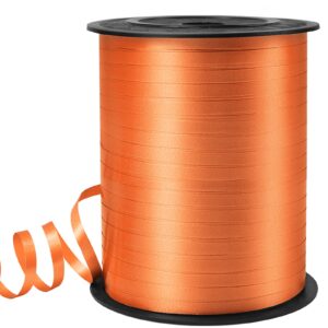 vispad orange curling ribbon, orange ribbon 500 yard, curling ribbon for gift wrapping, balloon ribbon string, curly ribbon, thin ribbon, 3/16" gift ribbon for florist flower