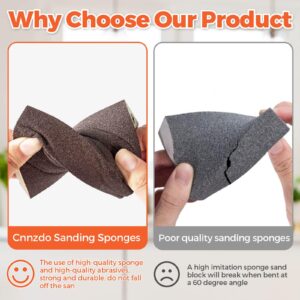 Cnnzdo 8Pcs Sanding Sponge, 60/80/100/120/180/220/280/320 Coarse/Medium/Fine/SuperfineGrit Sanding Block, Sandpaper Sponge Sanding Blocks, Hand Sander Sponges for Drywall,Metal Wood Polish,Brush Pots