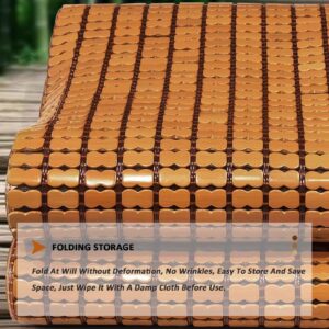 Insulation Mattress, Carbonised Mahjong Bamboo Mat, Summer Sleeping Mat for Single and Double Bed, Smooth Folding Cooler, Refreshing and Breathable Bedding,LxW-50x50cm/20x20in