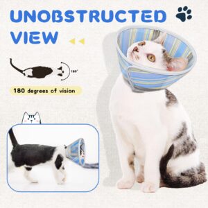 Supet Cat Cone Collar Soft, Air Mesh Cat Recovery Cone After Surgery to Stop Licking, Adjustable Breathable Cat Neck Cone Alternative for Small Kitten Cats, Lightweight Cat Head Cone Anti Scratch (M)