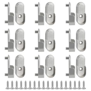 kovosch 18 pcs oval closet rod end support, 15mm x 30mm wardrobe bracket zinc alloy closet rod holders, heavy-duty closet rod bracket with rear facing 6.5mm pins (single hole)