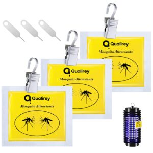 qualirey 3 pcs mosquito attractants for all bug zapper bait refill, safe yellow mosquito lures fly bait, clip on mosquito trap attractant bait hang bug zapper refill for indoor outdoor