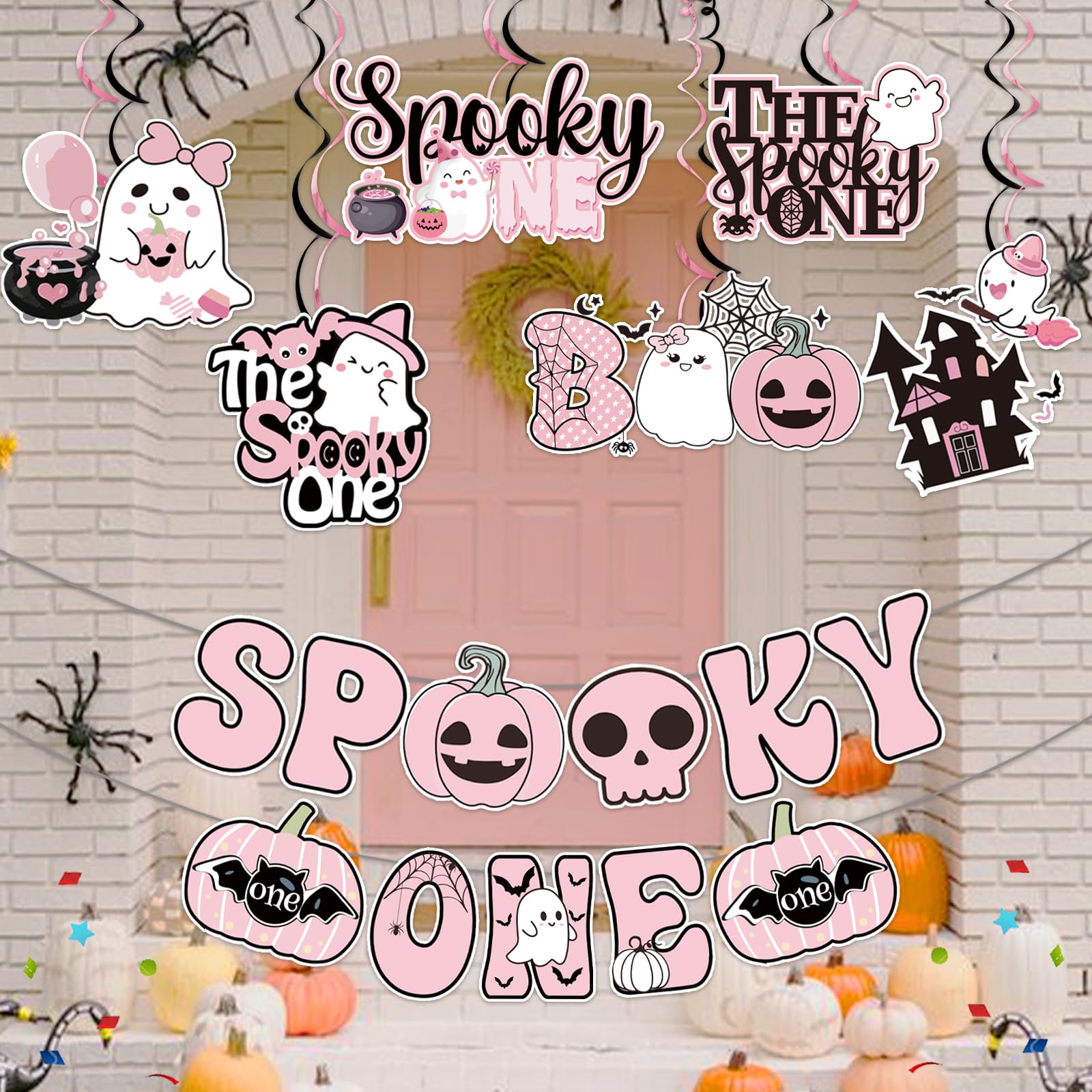 The Spooky One Banner Halloween Birthday Party Decorations Halloween Birthday Banner for Halloween 1st Birthday Party Decorations Spooky One Birthday Decorations