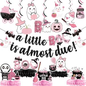 a little boo is almost due banner halloween baby shower decorations little boo baby shower decorations girl for halloween pink black girl halloween party decorations