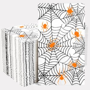 homlouue 100 pcs halloween paper napkins, halloween spider webs napkins, halloween napkins disposable for halloween party dinner decorations holiday, halloween guest napkins for home party supplies