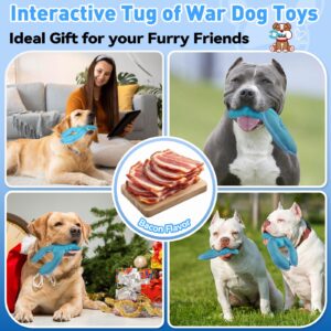 BIKIISEN Squeaky Interactive Dog Toys for Aggressive Chewers, Dog Chew Toys to Keep Them Busy, Indestructible Chew Dog Toy, Tough Dog Toys for Small Medium Dogs (Blue)