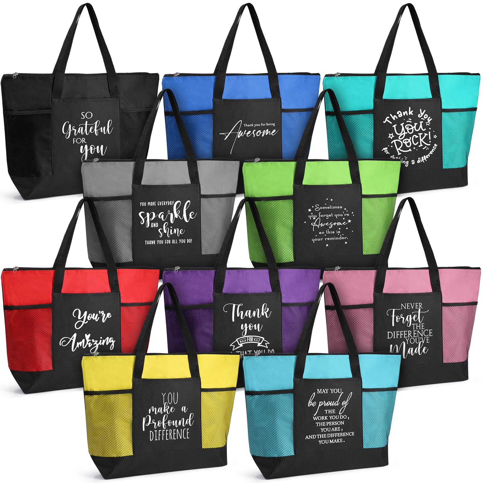 Talltalk 20 Pcs Thank You Tote Bags Bulk for Women Employee Appreciation Team Veterinary Gifts Medical Assistant Week(Multicolor)