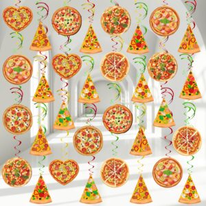 yuefunny 72 pcs pizza party hanging swirl decorations pizza hanging swirls themed decor pizza party decorations for ceiling pizza themed birthday decorations food themed decor baby shower supplies