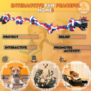 BEGA PET 38 in Dog Toys for Aggressive Chewers Medium Large Dogs Breed - Tough Rope Chew Toy Heavy Duty Ropes for Dog 5 Knots Indestructible Puppy Teething Chew Tug of War Durable Gift Birthday