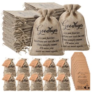 tanlade 50 sets funeral favors forever in our hearts seed packet favors seed sack seed organizer burlap bag with prayer memorial tags and twine for celebration of life loss of loved one(no seeds)