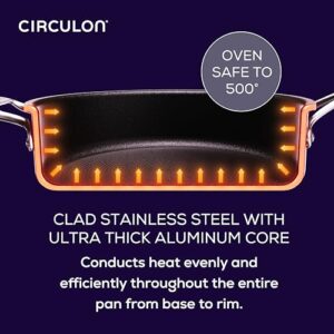 Circulon C1 Series Clad Stainless Steel with ScratchDefense Technology Nonstick Induction Cookware Pots and Pans Set, Metal Utensil Safe, 11 Piece Set - Polished Stainless Steel