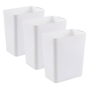 kiddream 3 pack 4.5 gallon deskside wastebasket, plastic slim trash can, white