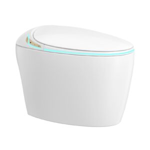 yifaeux smart bidet toilet with bidet built in for bathrooms, toilet with warm water sprayer & dryer, foot sensor operation, heated bidet seat, auto smart toilet with lcd display white