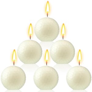 mtlee 6 pcs golf ball candles white ball pillar candles golf candle for birthday cake aromatherapy stress relief candle golf candles for birthday decorations home decor gift