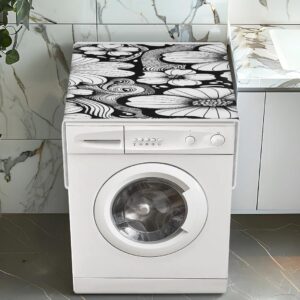 Shoblo Retro Daisy Washer and Dryer Covers for the Top Dustproof Washing Machine Cover Washer Dryer Top Protector for Laundry Kitchen