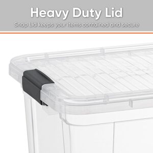 Superio Clear Storage Box with Lid, 11 Quart Plastic Container Bins for Organizing, Stackable Crates, BPA Free, Non Toxic, Odor Free, Organizers for Home, Office, School, and Dorm