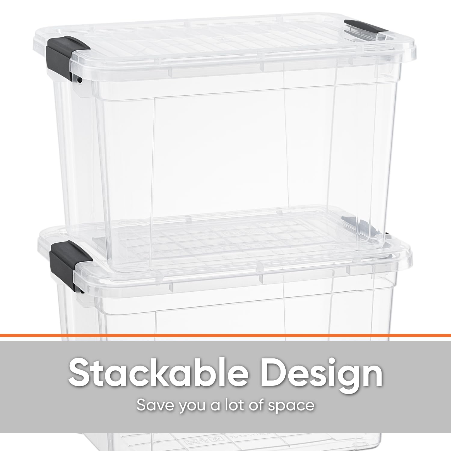 Superio Clear Storage Box with Lid, 8.75 Quart Plastic Container Bins for Organizing, Stackable Crates, BPA Free, Non Toxic, Odor Free, Organizers for Home, Office, School, and Dorm