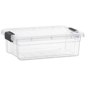 superio clear storage box with lid, 2.5 quart plastic container bins for organizing, stackable crates, bpa free, non toxic, odor free, organizers for home, office, school, and dorm