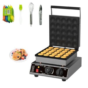 25 pcs mini pancakes maker machine,110v mini dutch pancake maker, 1750w commercial electric nonstick waffle maker machine for home and restaurants