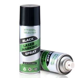 xtool black laser marking spray, 8.5 oz high contrast permanent black markings for co2, fiber, and diode laser engravers