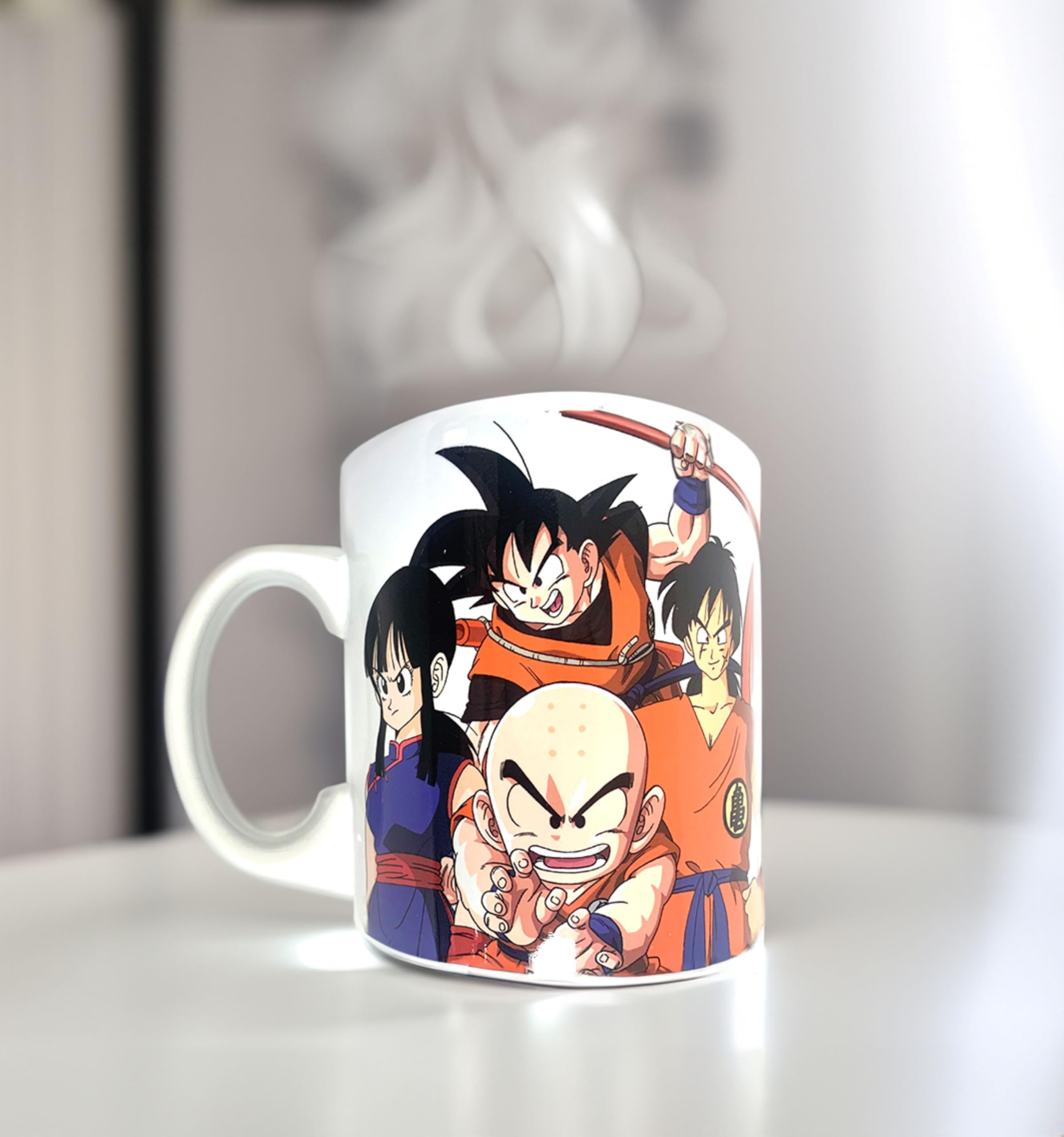 Just Funky Dragon Ball Z White Ceramic Mug - 16-Ounce Coffee Cup Mug Featuring Goku Chiaotzu Yancha Krillin Piccolo Videl Kami/Shen & Tein, DBZ-CMG-36808-RSS.03