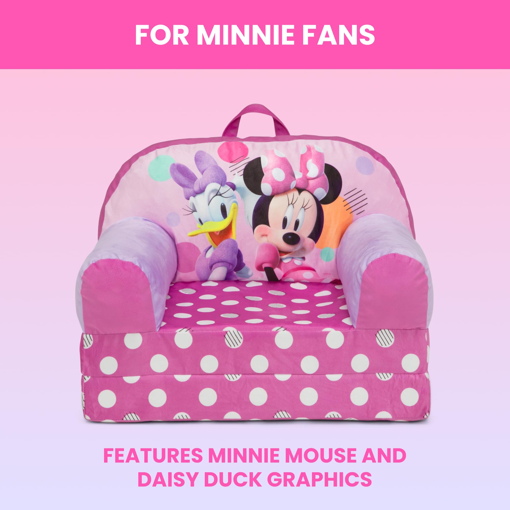 Delta Children - Minnie Mouse Cozee Buddy Flip-Out Kids Chair, Pink