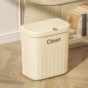 JONbinbkl Wall Mounted Trash Can Bin with Lid Waste Bin 8.5/12L Kitchen Hanging Trash Bin Garbage Recycle Dustbin Rubbish Bins, White, large