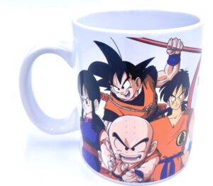 just funky dragon ball z white ceramic mug - 16-ounce coffee cup mug featuring goku chiaotzu yancha krillin piccolo videl kami/shen & tein, dbz-cmg-36808-rss.03