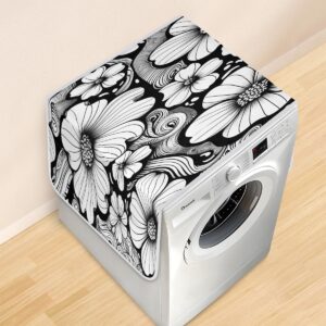 shoblo retro daisy washer and dryer covers for the top dustproof washing machine cover washer dryer top protector for laundry kitchen