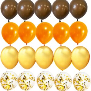 Fall Balloons/Fall Bridal Shower Decorations Brown Orange Gold/Fall Birthday Decorations/Thanksgiving Party Wedding 20pcs Brown Orange Balloons