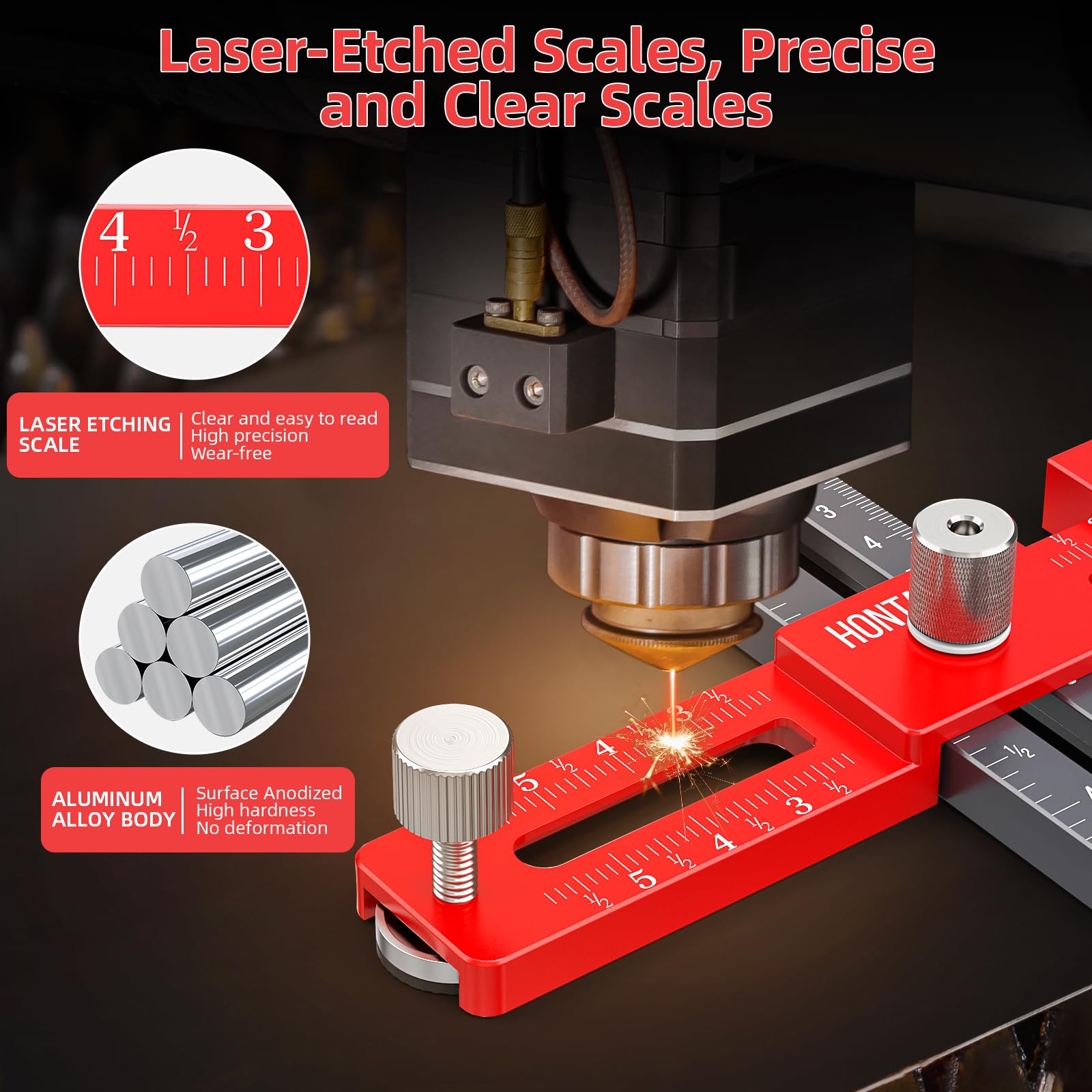 Enhanced Model Cabinet Hardware Jig,Adjustable Cabinet Handle Template Tool for Knobs,Handles and Pulls,Drawer Hardware Jig for Drawer Cabinet Installation,High Precise Woodworking Drill Guide