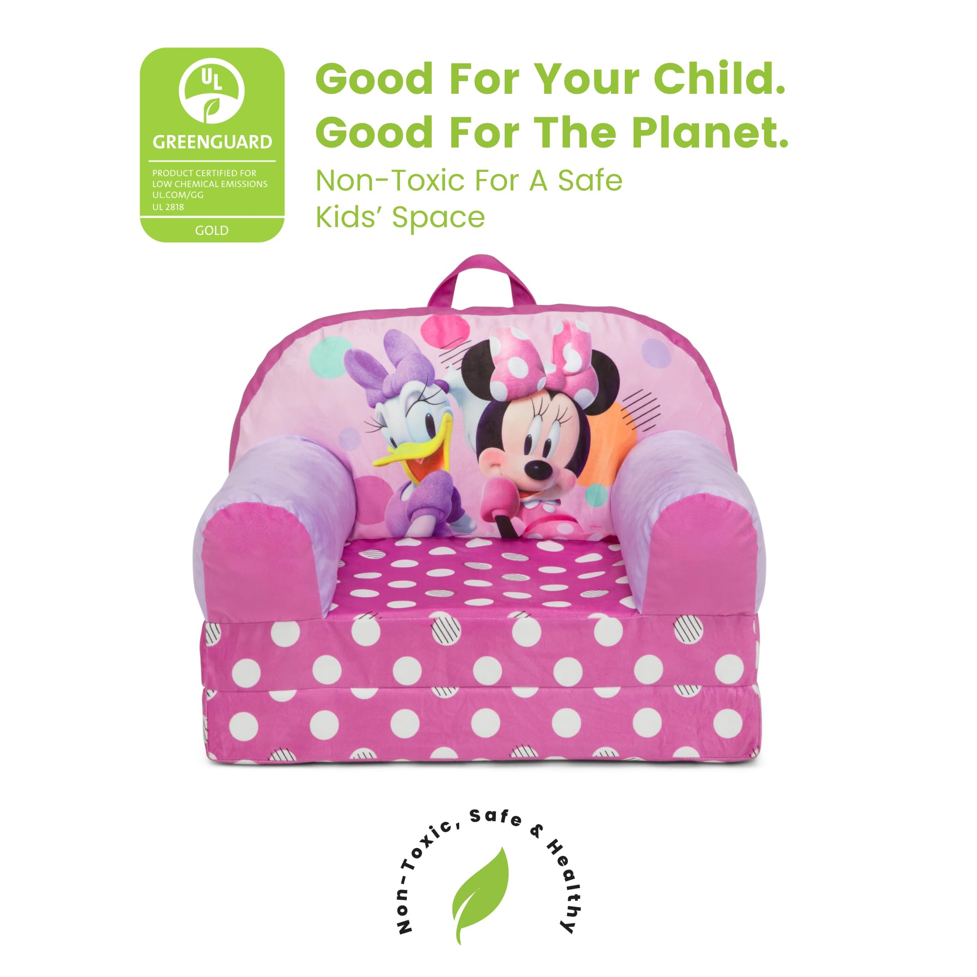 Delta Children - Minnie Mouse Cozee Buddy Flip-Out Kids Chair, Pink