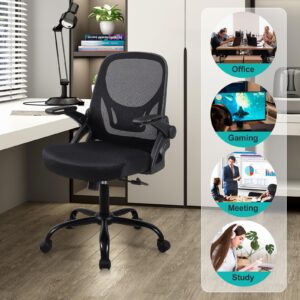 Nusetx Home Office Desk Chair, Adjustable Height Ergonomic Computer Chair with Thick Cushion, Flip-up Armrests, and 360-Degree Swivel - Lumbar Support Mesh Executive Task Chair, 10-Pack