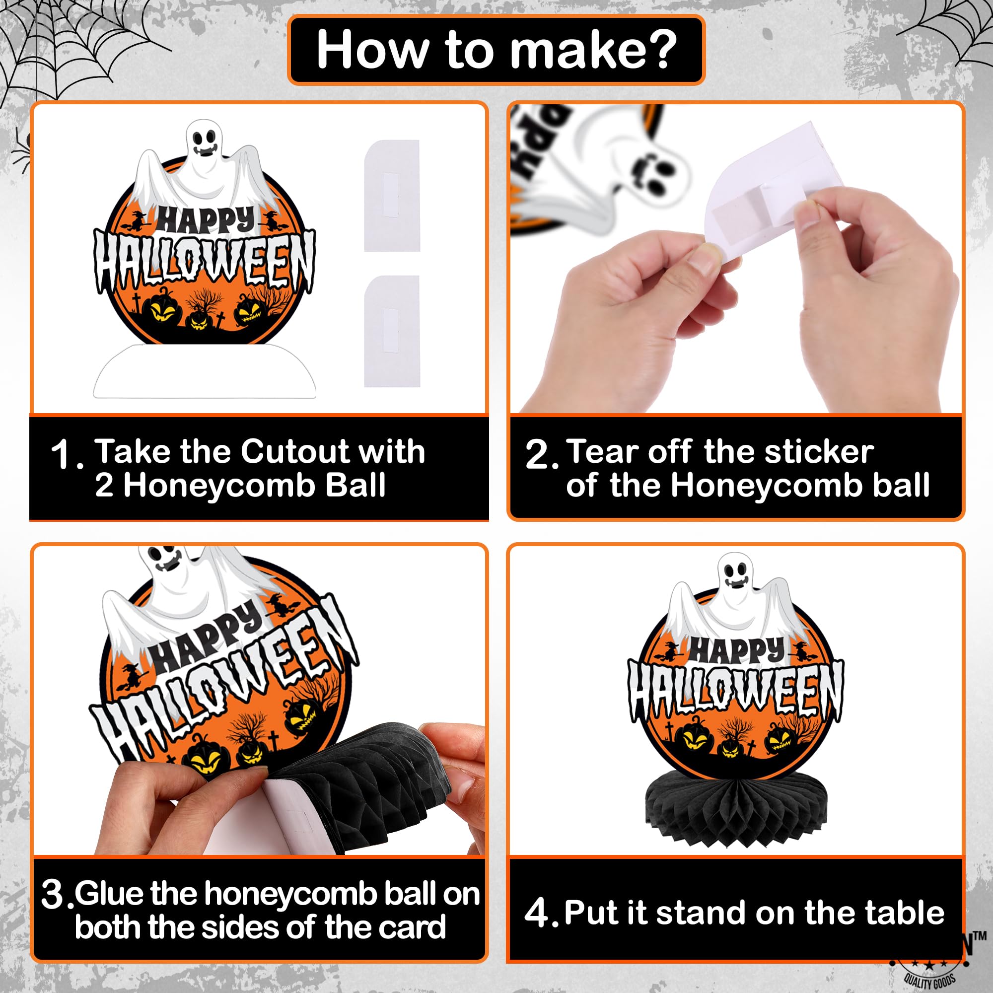 KatchOn, Scary Halloween Centerpieces - Pack of 12 | Halloween Table Centerpieces, Halloween Table Decor | Halloween Honeycomb Decorations for Halloween Decorations | Halloween Centerpieces for Tables