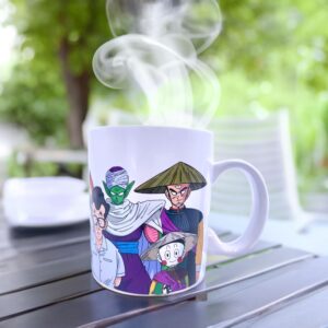 Just Funky Dragon Ball Z White Ceramic Mug - 16-Ounce Coffee Cup Mug Featuring Goku Chiaotzu Yancha Krillin Piccolo Videl Kami/Shen & Tein, DBZ-CMG-36808-RSS.03