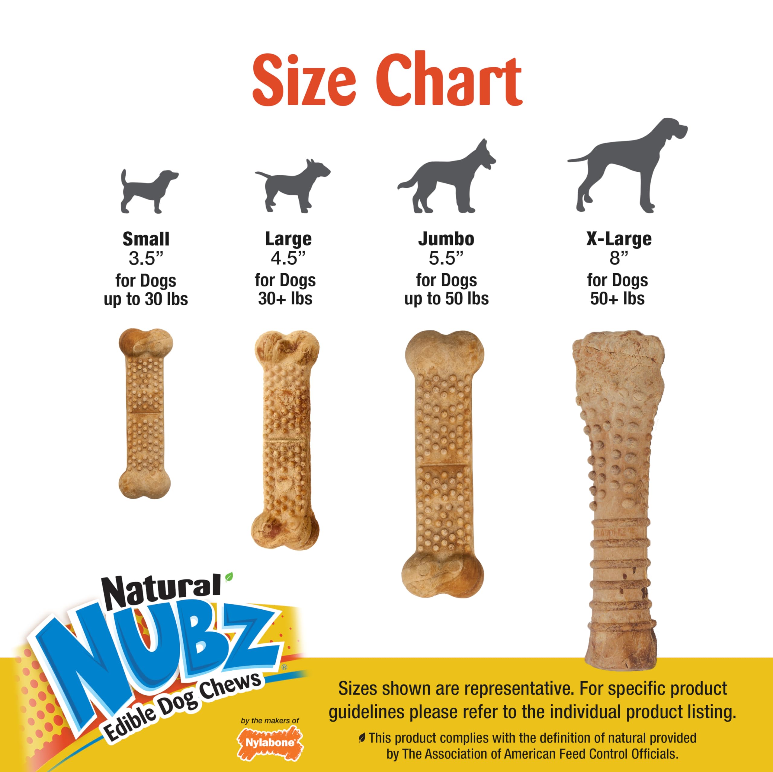 Nylabone Nubz Natural Edible Chew Treats for Dogs, Long Lasting Chews Made in USA, Chicken Flavor, Small - Up to 25 lbs. (36 Count)