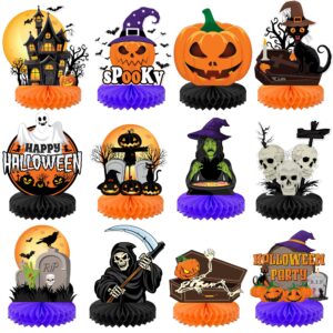 katchon, scary halloween centerpieces - pack of 12 | halloween table centerpieces, halloween table decor | halloween honeycomb decorations for halloween decorations | halloween centerpieces for tables