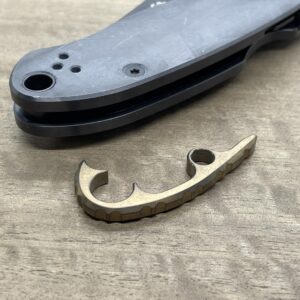 Metonboss Tumbled Bronze ano Titanium Gear BACKSPACER for Spyderco PARA 3