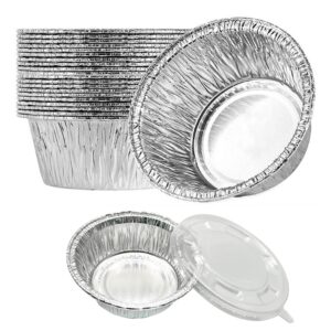 aiduzety 5" foil baking pans with lids - perfect for baking and storing food (30pack)