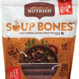 Rachael Ray Nutrish Soup Bones Dog Treats, Real Beef & Barley Flavor, 3 Bones, 6.3 Ounces (Pack of 2)