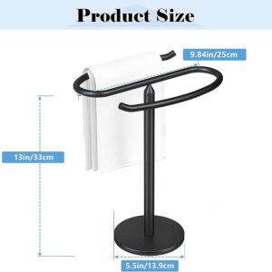 Wotendy Hand Towel Holder Stand for Bathroom, 13 Inch Black Stand Towel Bar, S-Shape Countertop Towel Stand, Stainless Steel Towel Bar Rack Stand, Tower Bar for Bathroom Kitchen Vanity Countertop