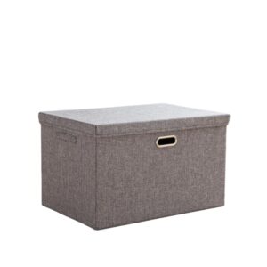 cosaving foldable storage ottemen with handles linen fabric foldable storage boxes cover for home bedroom closet office nursery13x10x7inches grey