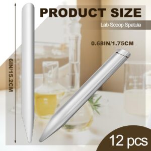 Zonon 12 Pcs 6 Inch Lab Spatula Stainless Steel Lab Scoop Spatula with Rounded Pointed Ends Laboratory Curved Metal Bead Scoop for Scooping Transferring Mixing Powders Pastes Classrooms Home Tool