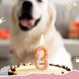 Hongplus Dog Paw 3rd Birthday Candles Number 3 Candle Cake Cupcake Topper Dog Paw Print Themed Happy 3rd Birthday Cake Decorations for Boys Girls Dog Party Supplies Dog Paw Décor