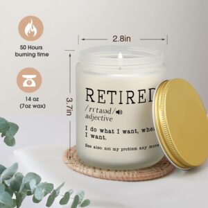 Happy Retirement Gift for Women Men, Teacher Nurse Retirement Gift Ideas, Funny Retirement Candle, Goodbye Farewell Gifts for Coworker Boss, Retirement Decorations