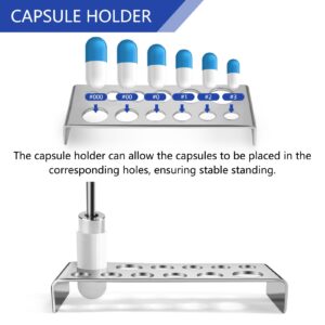 Artcome 15 PCS Capsule Filling Kit for Pill Filler - Lab Scoops, Powder Pan, Herb Tamper and Capsule Holder - Herb Powder Tamper Tools for Medication and Supplements - All Sizes 000 00 0 1 2 3 4 5