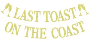 last toast on the coast banner, coastal bachelorette sign, nautical bridal shower bachelorette party decorations supplies