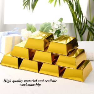 VGOODALL 24PCS Gold Bar Chocolate Boxes, Golden Brick Gift Box Treat Box for Chocolates Coins Casino Theme Decoration Candy Treats Container 5.5" x 3.2" x 1.6"