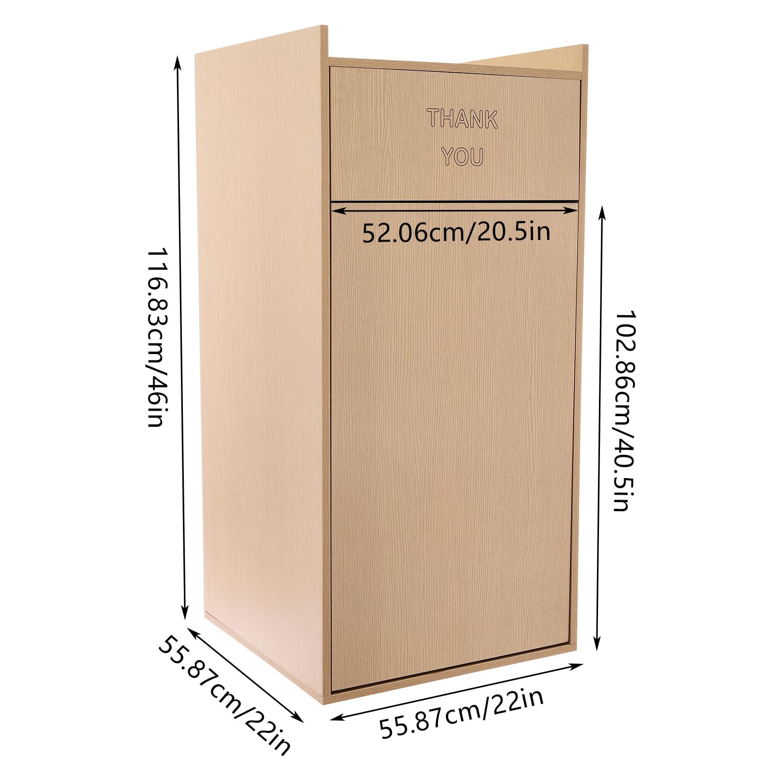 Undercat Trash Can 30L/27.24Qt Commercial Trash Can Thank You Trash Receptacle with Foldable Canvas Trash Bag Garbage Restaurant Trash Can Cabinet (Wood Color)