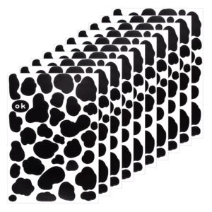 thinp 340 pcs cow print stickers,waterproof cow print vinyl self-adhesive black vinyl cow print wall peel and stick cow print decor cow print for wall cars cups diy crafts cow theme party decor